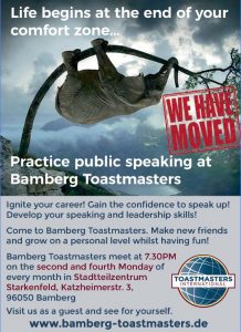 Bamberg Toastmasters has moved to Stadtteilzentrum Starkenfeld – Bamberg Toastmasters